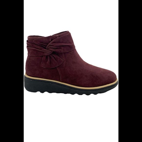 Clarks | Shoes | Clarks Collection Suede Ankle Boots With Bow Sharon ...